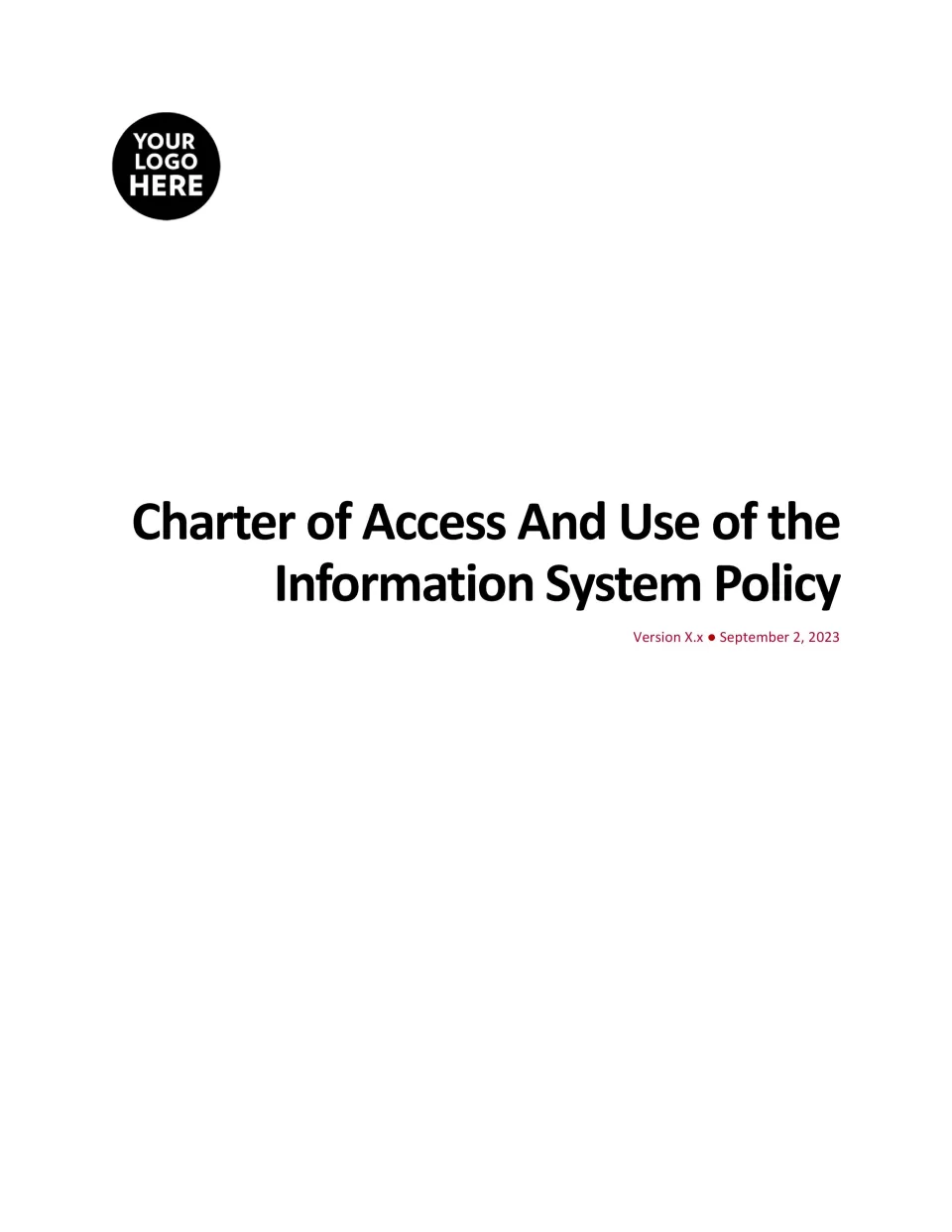 Charter of access and use of the information system Policy Template ...