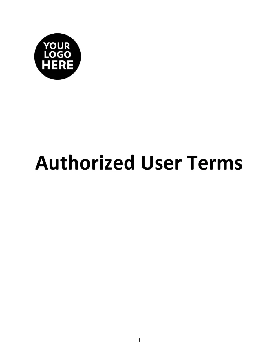 Authorized User Agreement Policy Template - Banking and Fintech ...