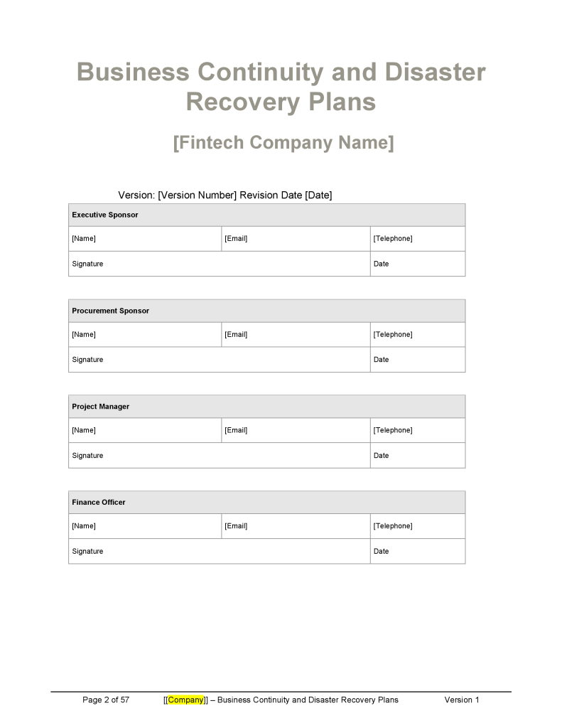 Business Continuity Management Policy Template - Banking and Fintech ... Business Continuity Management Policy Template - Banking and Fintech ...