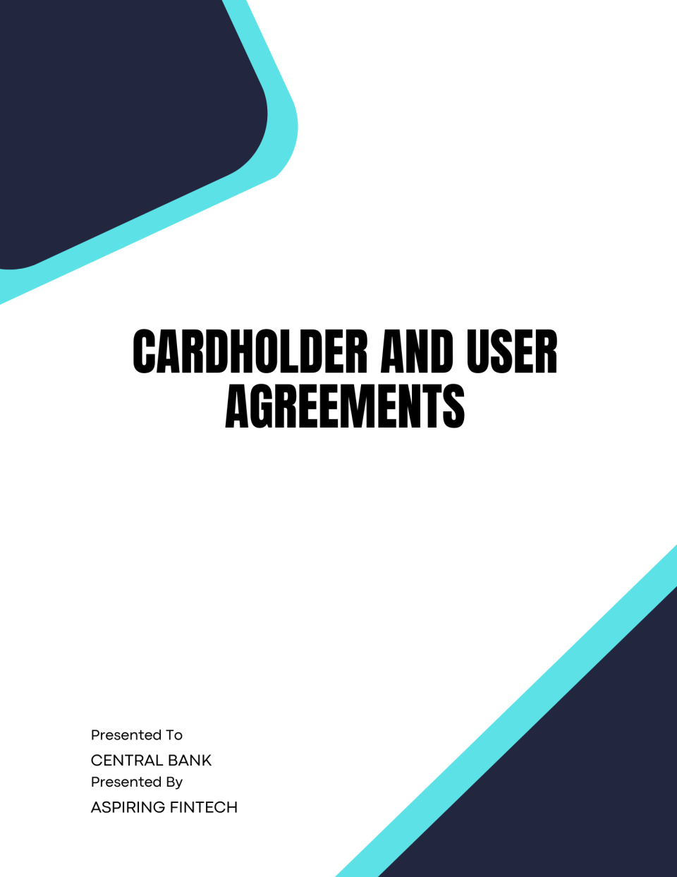 Cardholder and User Agreements Template - Banking and Fintech Policies ...