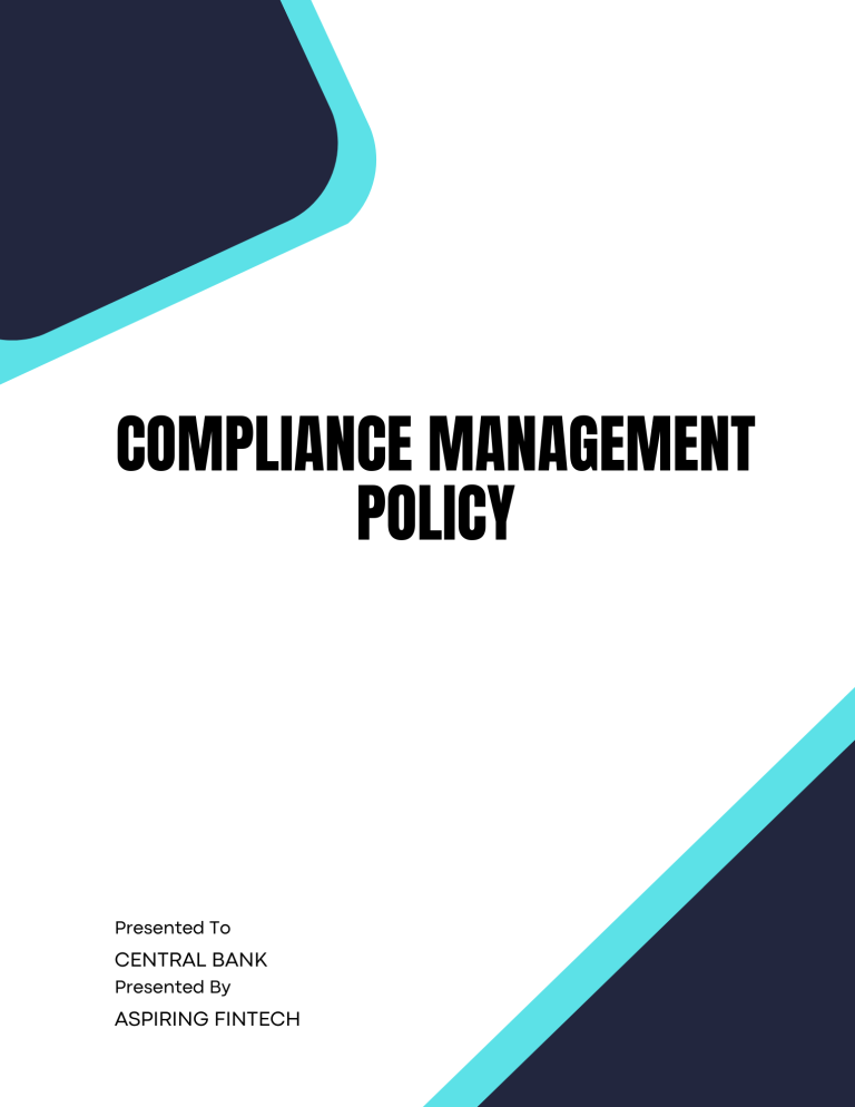 Compliance Management Policy Template - Banking and Fintech Policies ...