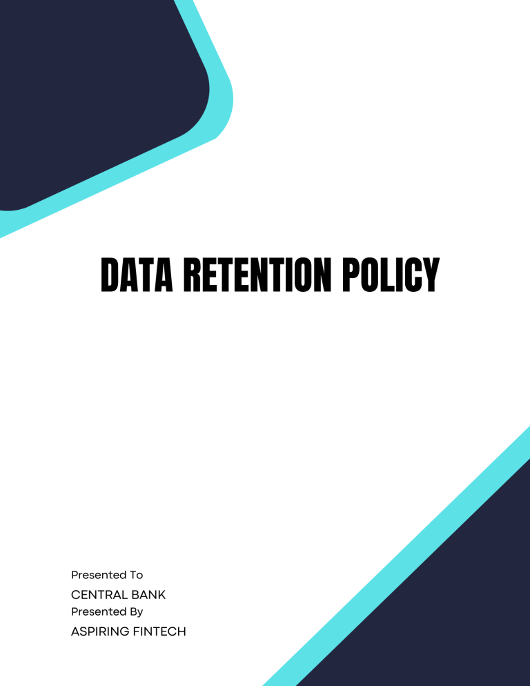 Data Retention Policy Template - Banking and Fintech Policies Templates