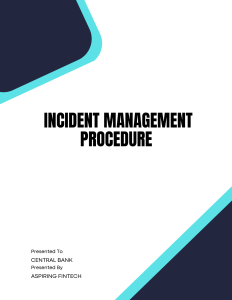 Incident Response Procedure Policy Template - Banking and Fintech ...