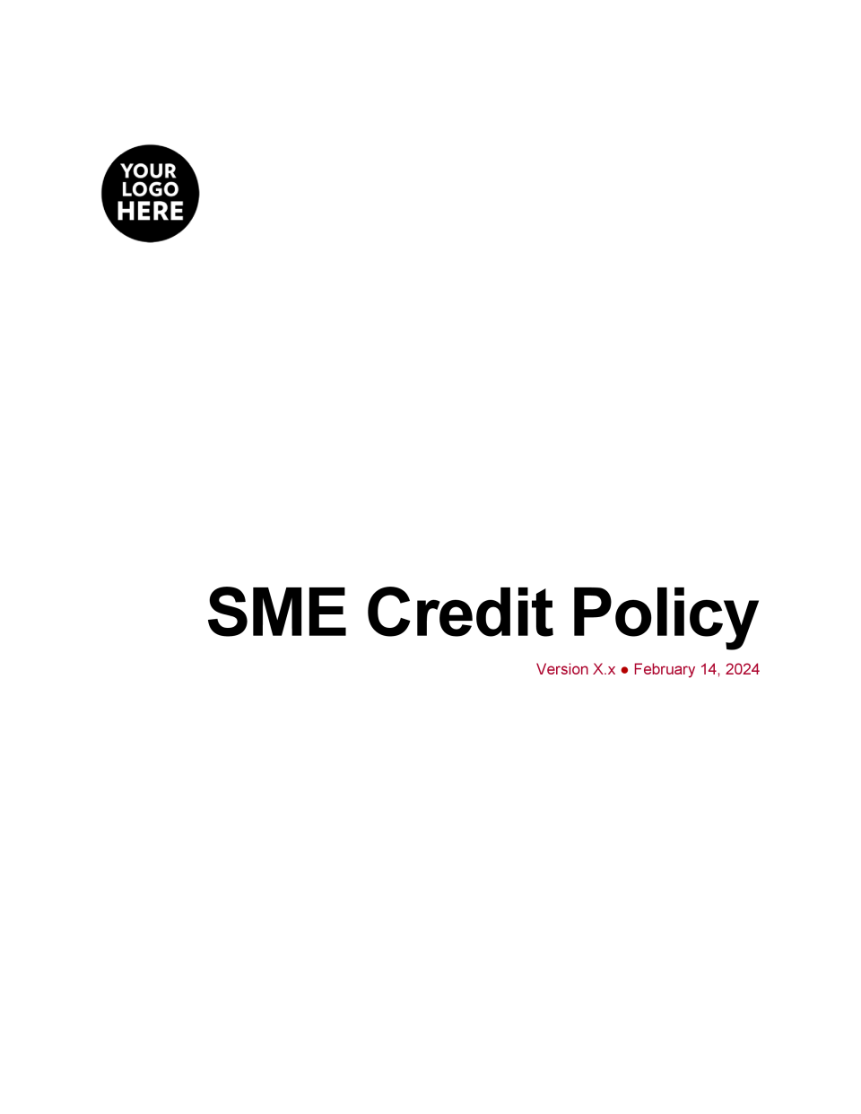 SME Credit Policy Template - Banking and Fintech Policies Templates SME Credit Policy Template - Banking and Fintech Policies Templates