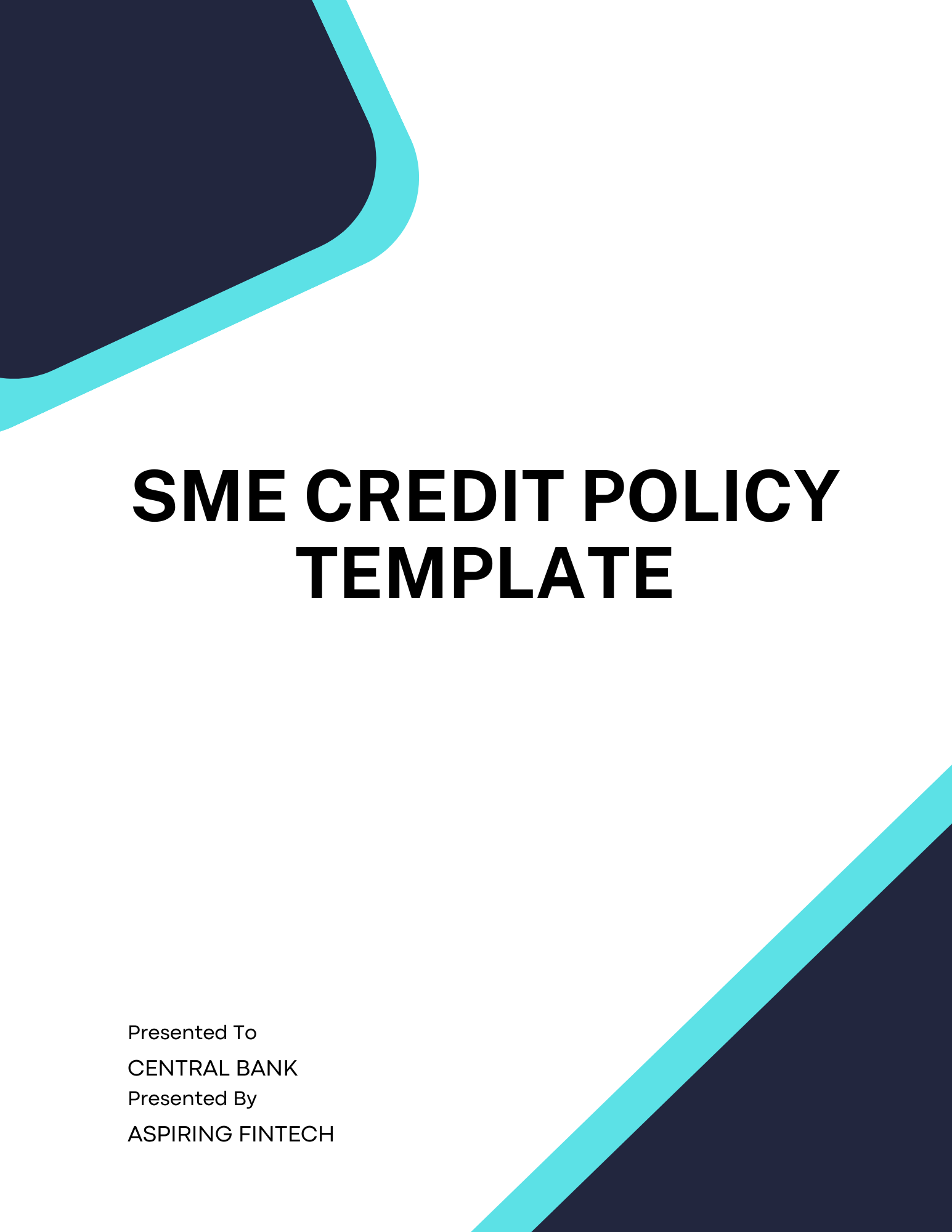 SME Credit Policy Template - Banking and Fintech Policies Templates