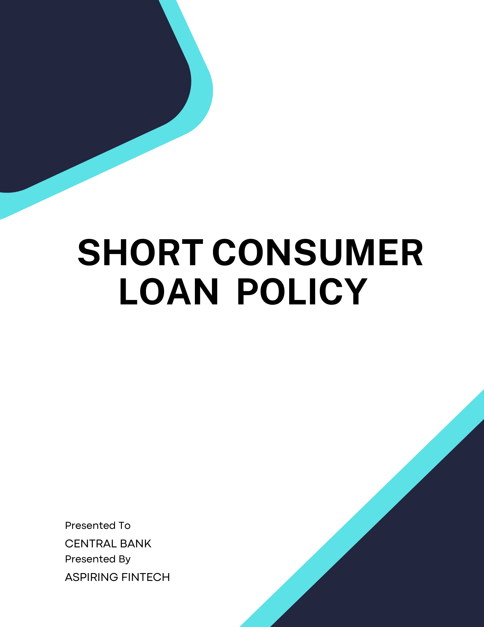 Sample Short Consumer Loan Policy Template - Banking and Fintech ...