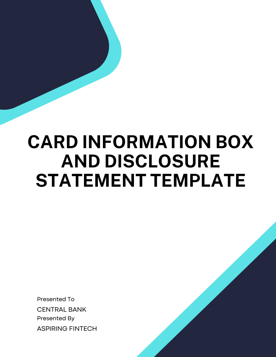 Card Information Box and Disclosure Statement Template - Banking and ...